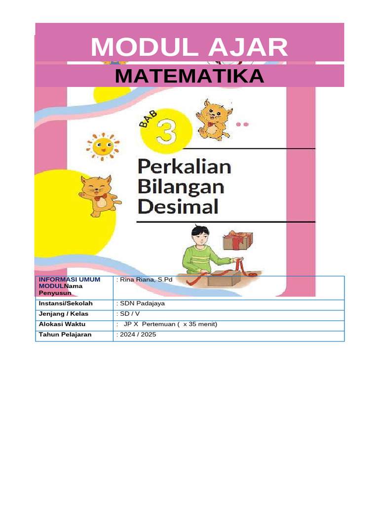 Modul Ajar Mtk Kelas 5 Bab 3 Pdf