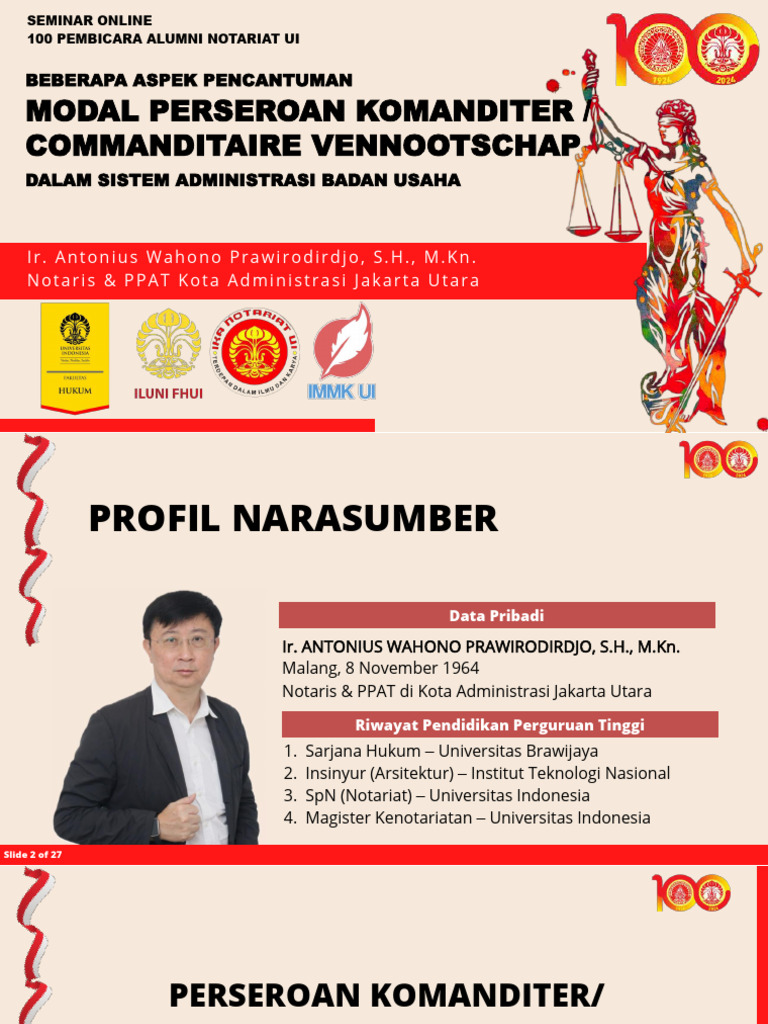 Modal Dalam CV - Ir. Antonius W.P., SH, MKN | PDF