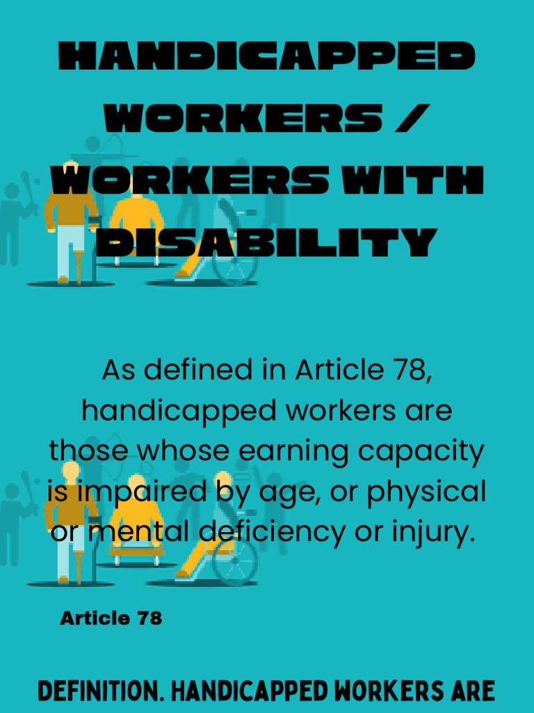 Definition of Handicapped Workers | PDF | Visual Impairment | Disability