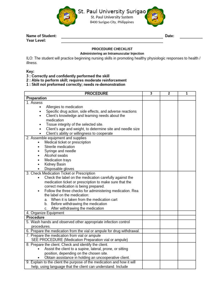 Administering An Intramuscular Injection | PDF