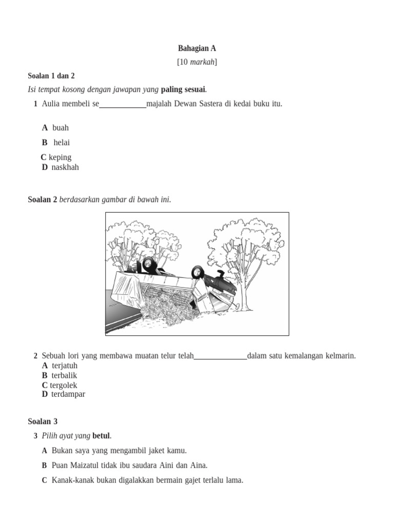 Soalan BM Tahun 4 Mid SEM | PDF