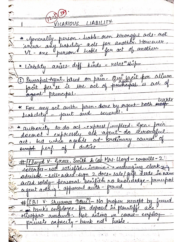 Torts Written Notes | PDF