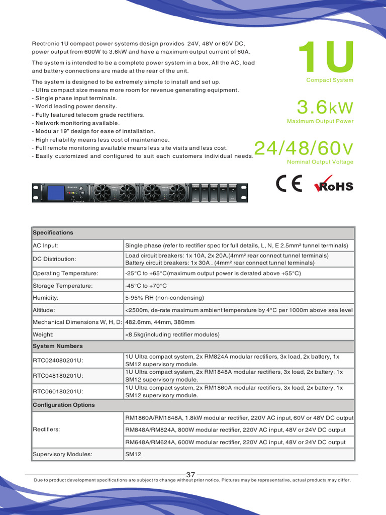 1U System With 5 Breakers | PDF