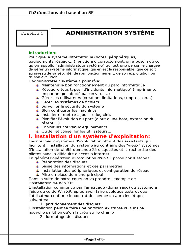 ch3 Administration Systeme | PDF