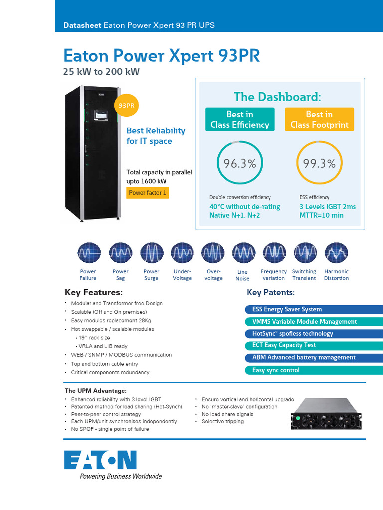 Eaton 93PR UPS Catalogues - 25-200kW | PDF | Electronics | Electrical ...