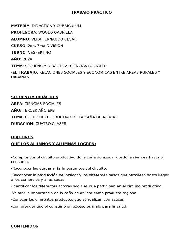 Trabajo Práctico Didáctica y Curriculum | PDF