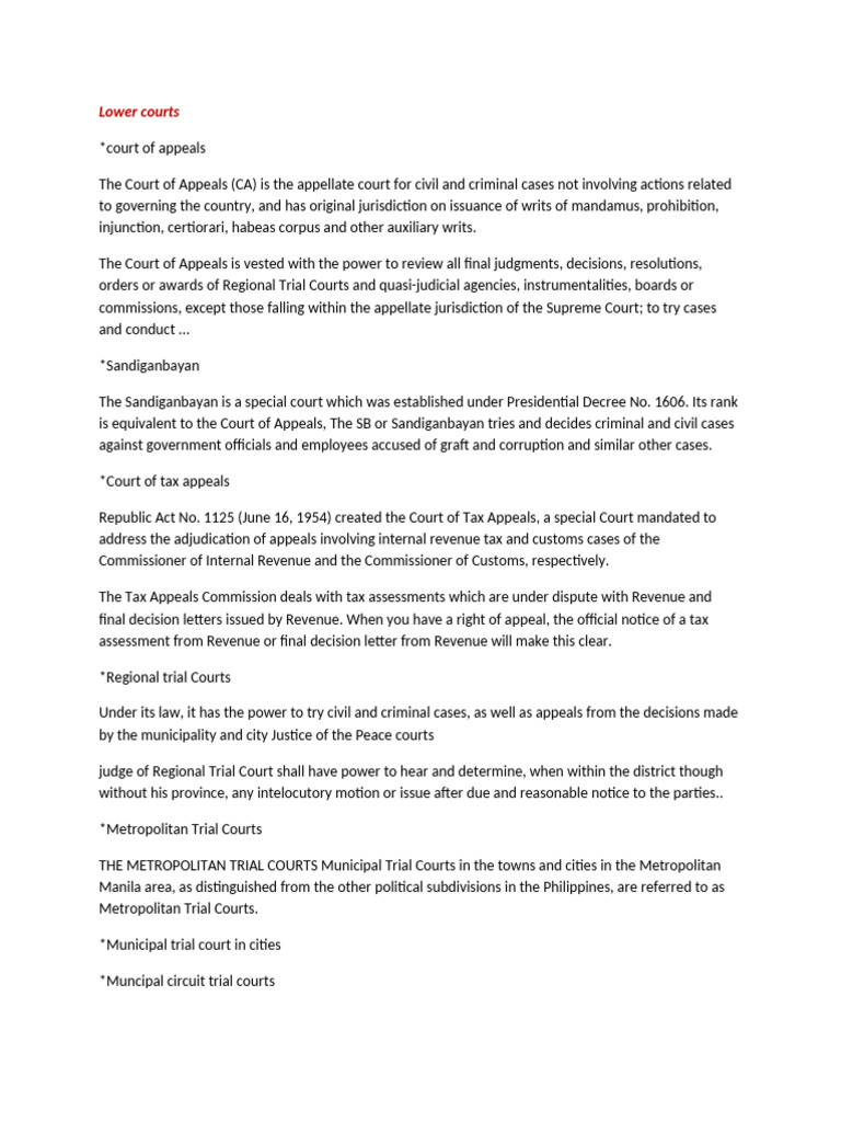 Lower courts-WPS Office | PDF | Appeal | Finance & Money Management