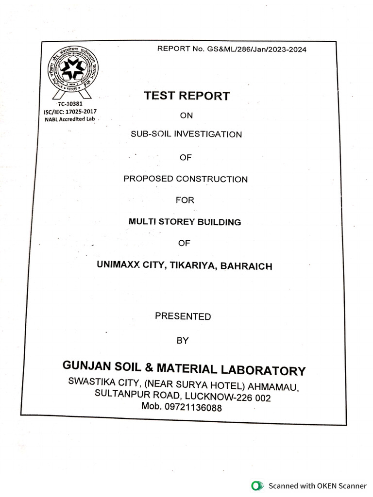 Soil Testing Report 1 | PDF