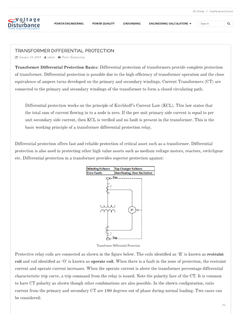 SEL-787, 387 Transformer Differential Protection Explain | PDF