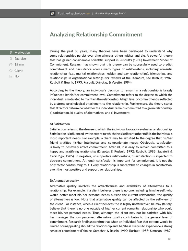 Analyzing Relationship Commitment | PDF