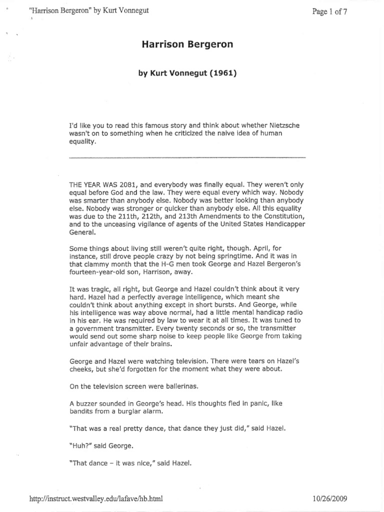 Harrison Bergeron | PDF