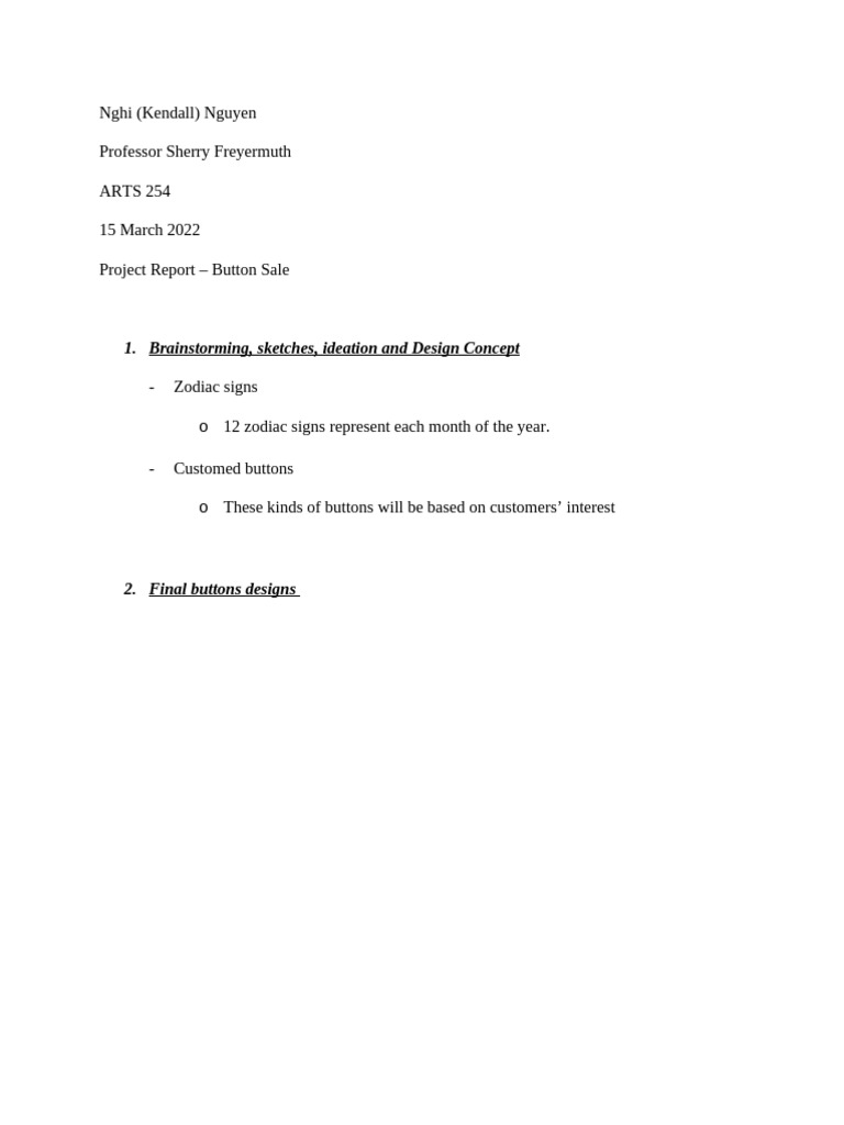 Button Project | PDF