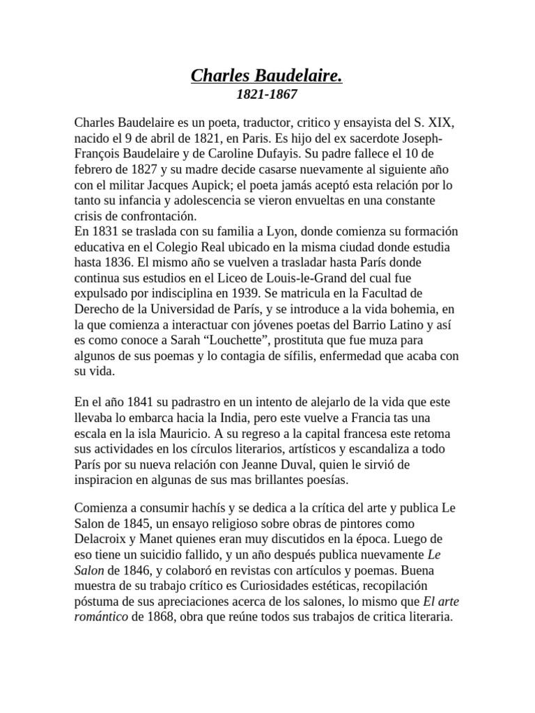 Charles Baudelaire | PDF