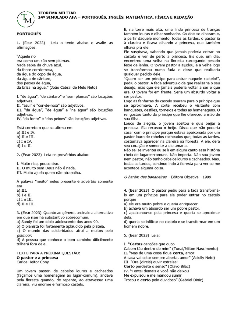 Simulado 14 - Afa | PDF