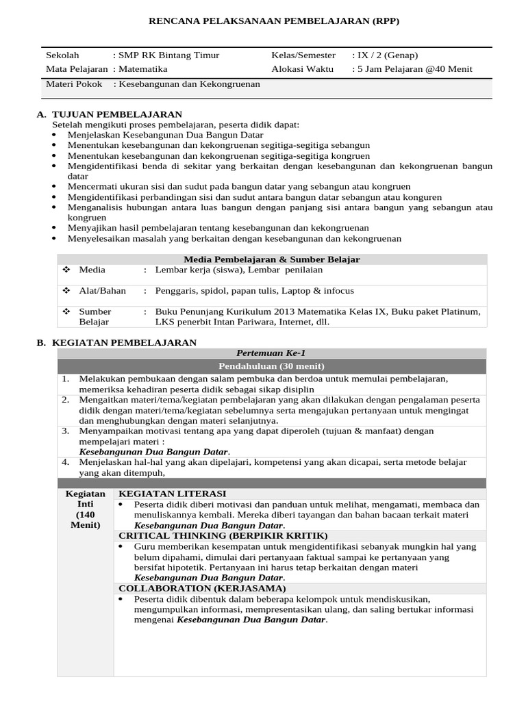 RPP MTK Kls 9 2024 Genap | PDF