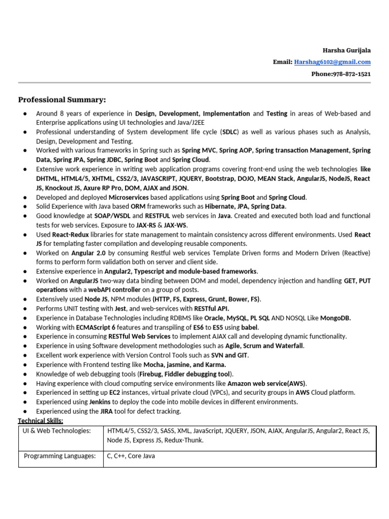 Harsha - FULLSTACK | PDF