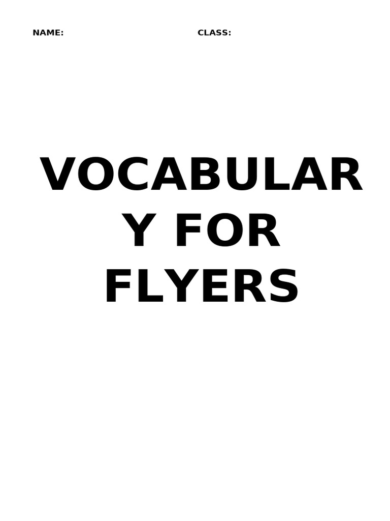 Flyers Vocabulary | PDF