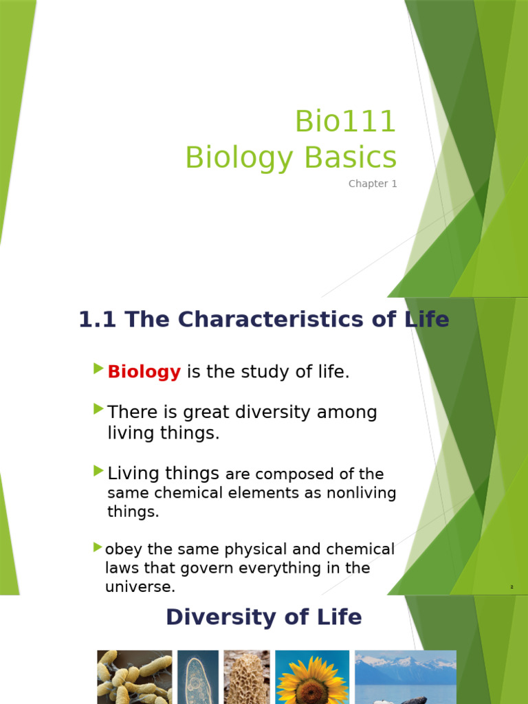 Bio111 Chapter 1 | PDF