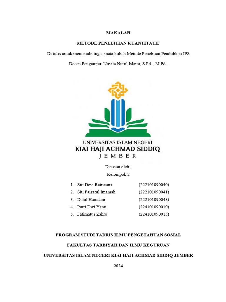 Penelitian Kuantitatif Kel.2 | PDF
