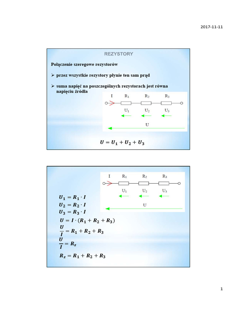 Dokumentacja Techniczna CZ - III - Rezystory | PDF