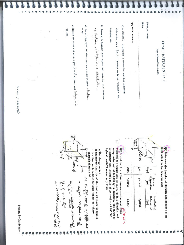 CE-241 Materials Questions | PDF