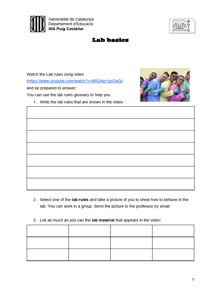 Lab Basics Activities | PDF