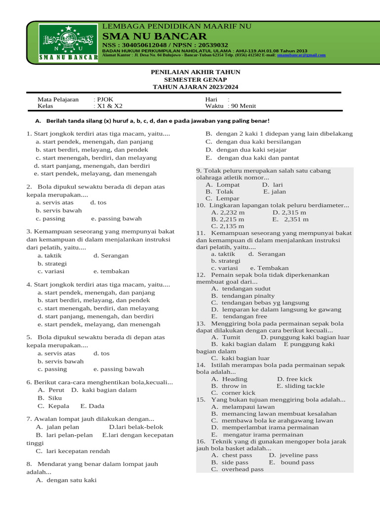 Kop Pat 2023-2024 Genap | PDF