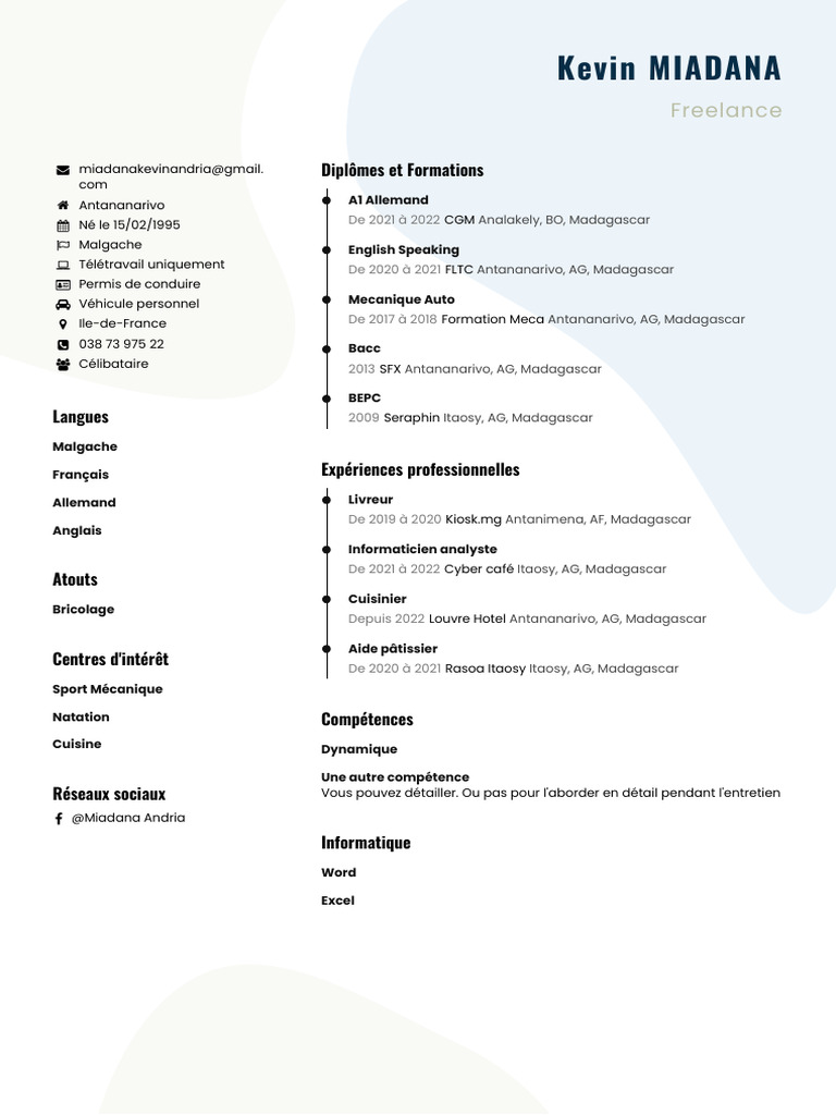 CV 2023-09-13 Kevin MIADANA | PDF