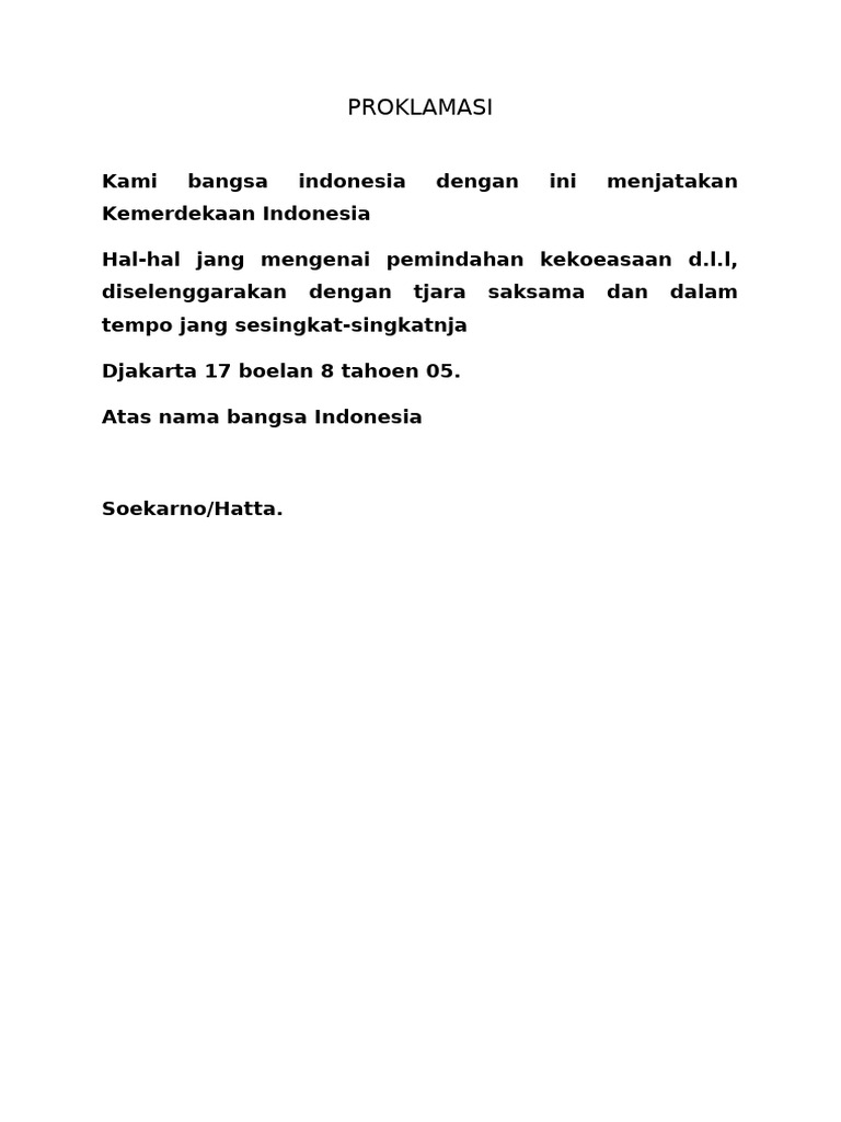 Teks Proklamasi | PDF