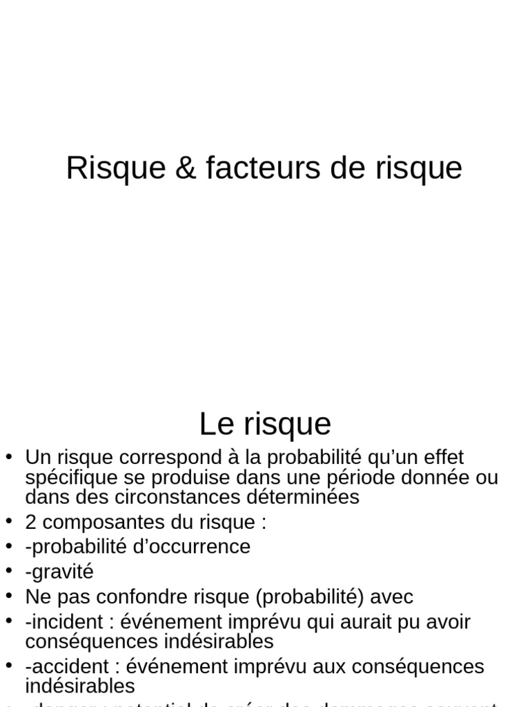 Risque Facteurs de Risque | PDF