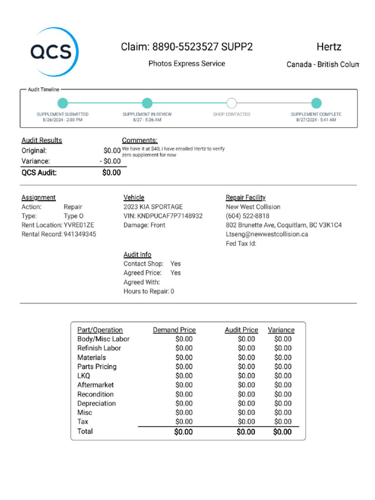 DamageEstimate Stocknumber-419 | PDF