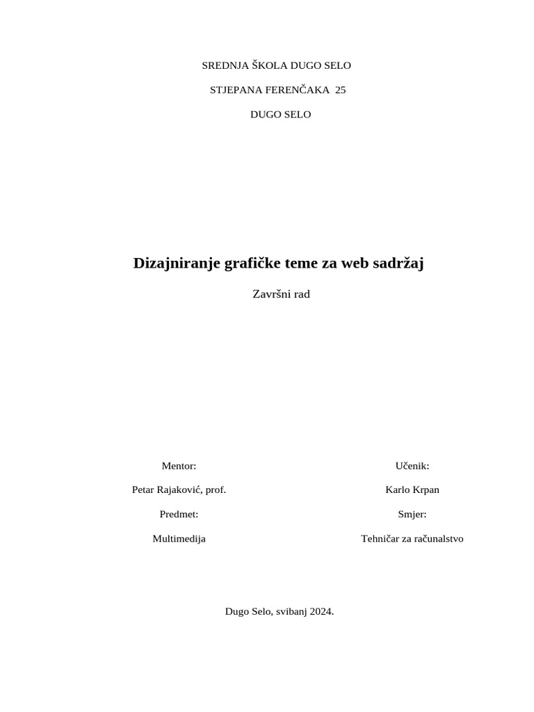 Dizajniranje Graficke Teme Za Web Sadrzaj - Karlo Krpan | PDF