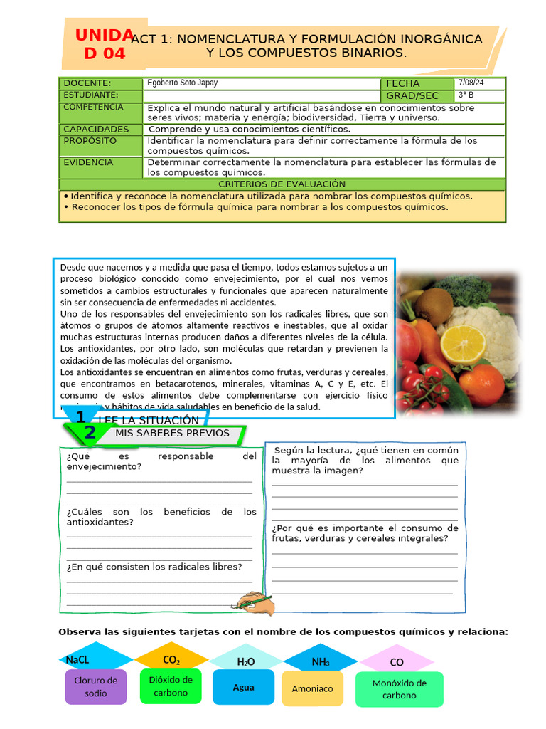 A-3º Act 1 Cyt Und 4 - Sem 1 | PDF