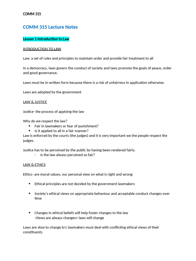 COMM 315 Final Notes | PDF