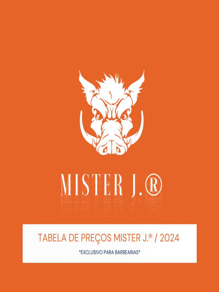 Tabela de Preços MISTER J.® 2024 | PDF