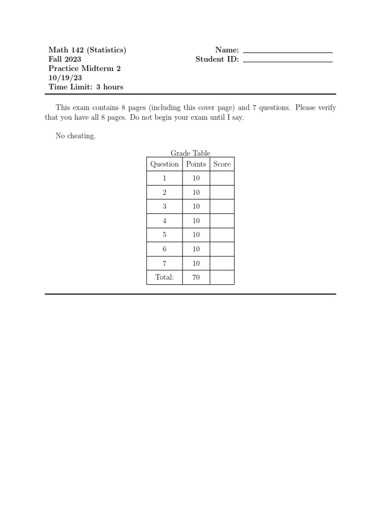 Practice Midterm 2 | PDF