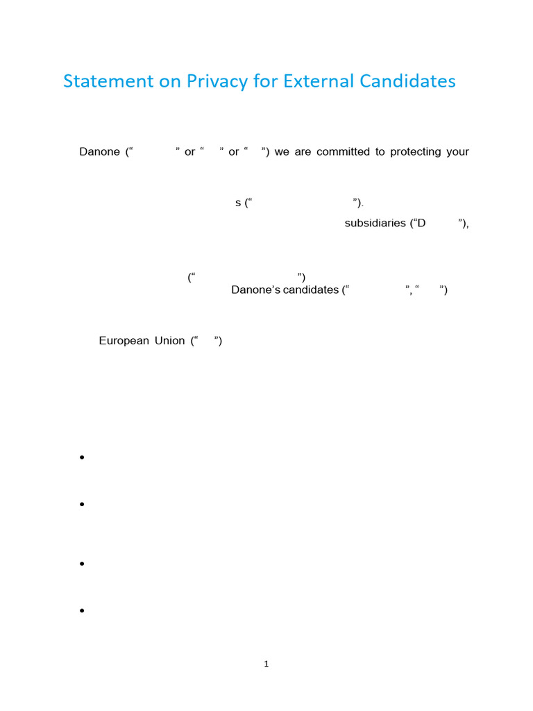 GLOBAL - 20231006 Global Privacy Statement For Candidates | PDF