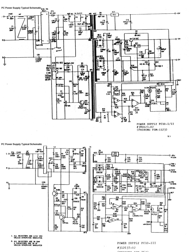 Power Supply Schematics-Typical | PDF