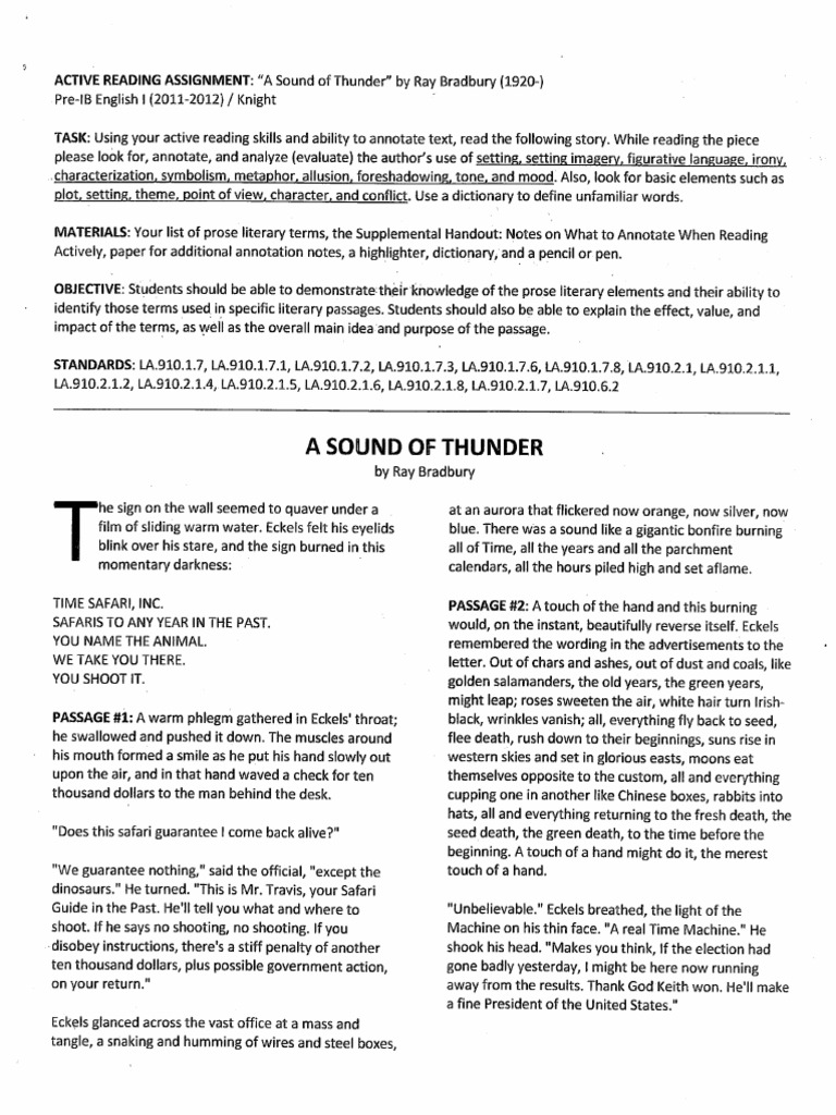 A Sound of Thunder | PDF