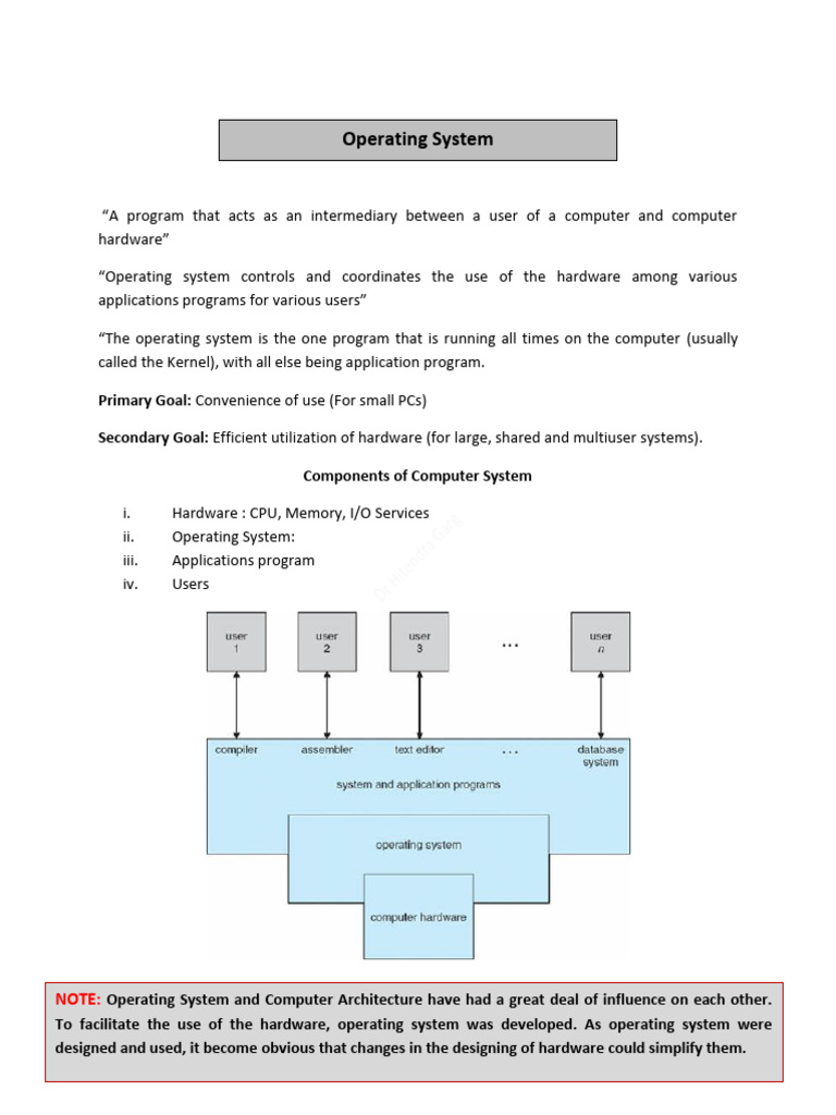 Operating System-Module-I Part-I-Fundamental | PDF