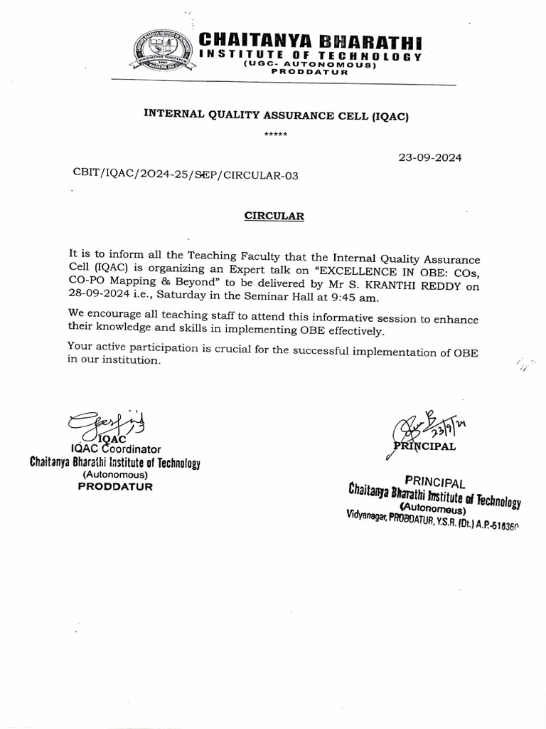 Iqac Circular Sep | PDF