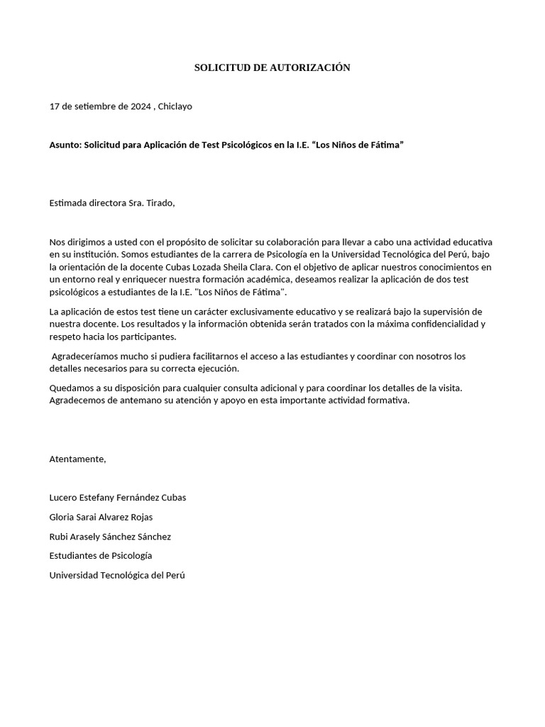 Documento de Solicitud | PDF