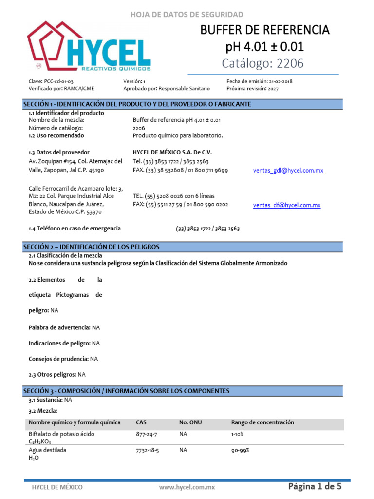 2206-Buffer de Referencia Ph4 | PDF