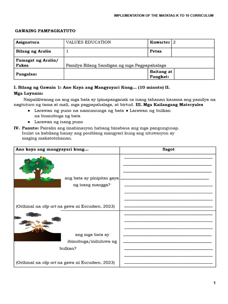 Q2 WS VE7 Lesson-1 Week-1 Gawain1 | PDF