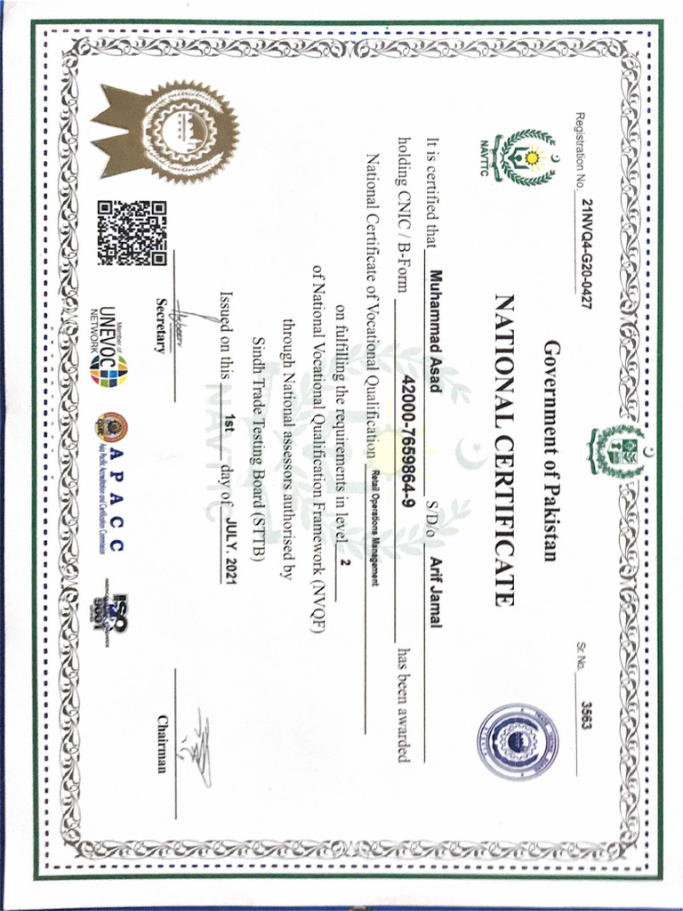 NAVTEC Certificate | PDF