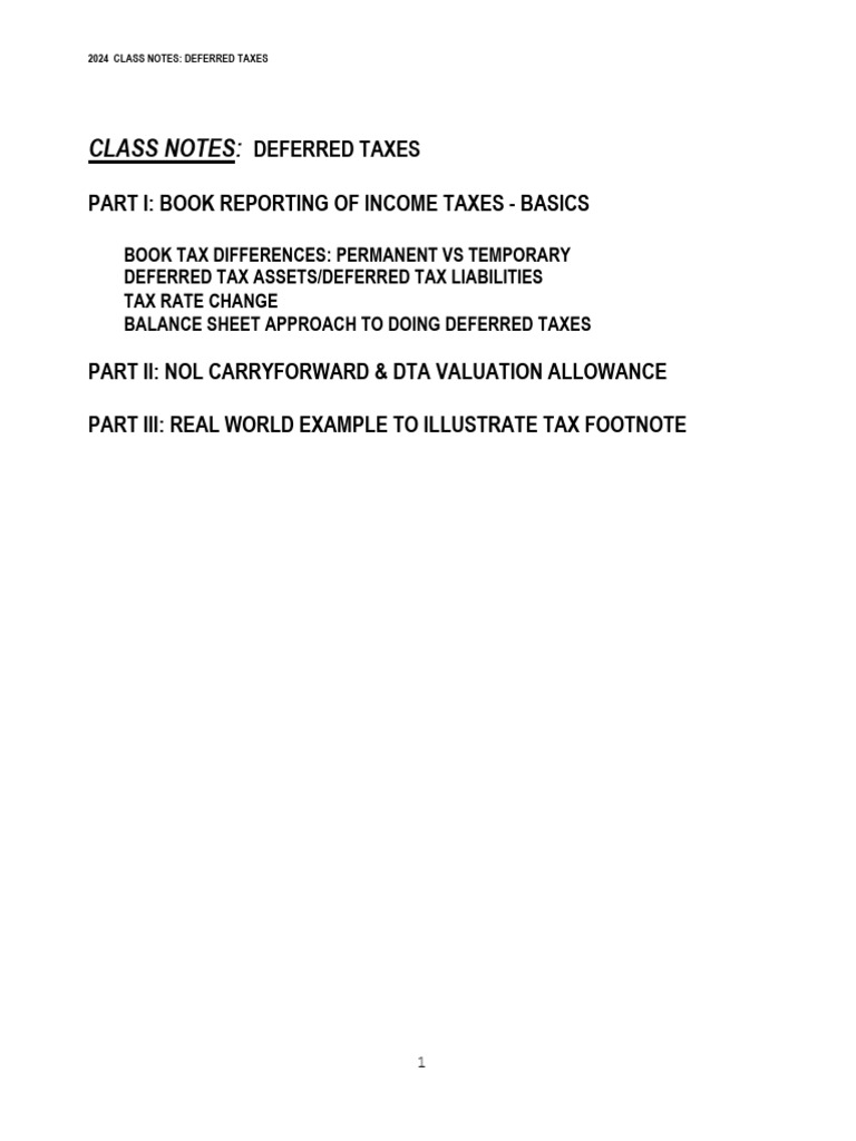 Deferred Taxes | PDF