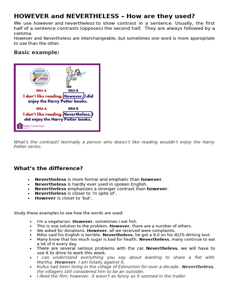 However, Nevertheless | PDF