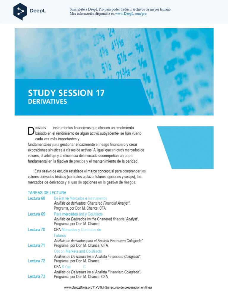CFA Program - Level I 2011, Derivatives and Alternative Investments ...
