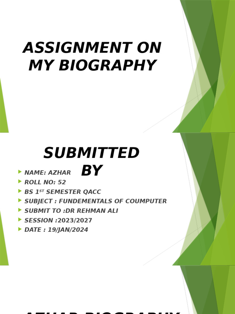 Azhar Biography Assignment | PDF