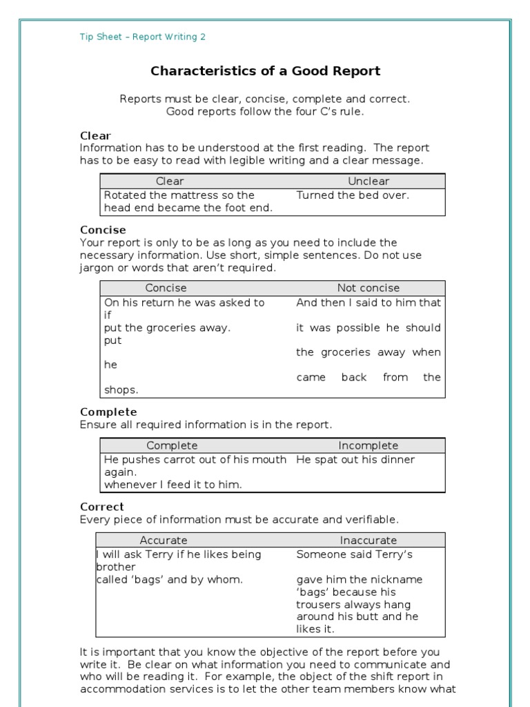 Characteristics of Reports | PDF
